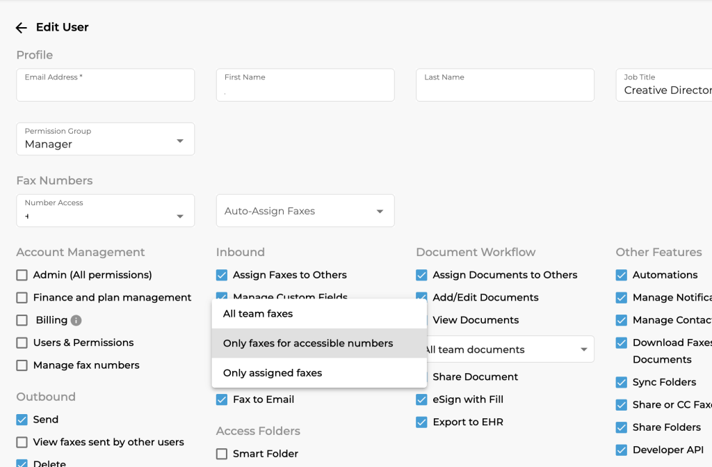 Fax User Management: Managing User Accounts and Permissions